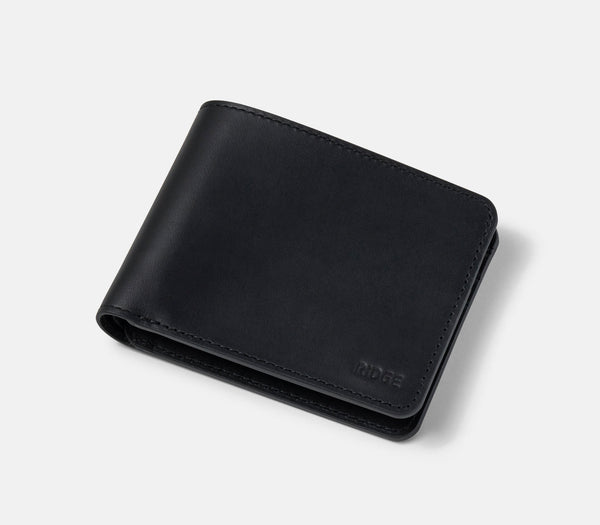 Midnight Black Ridge Billfold — 100% Leather Everyday Carry - Ridge CA