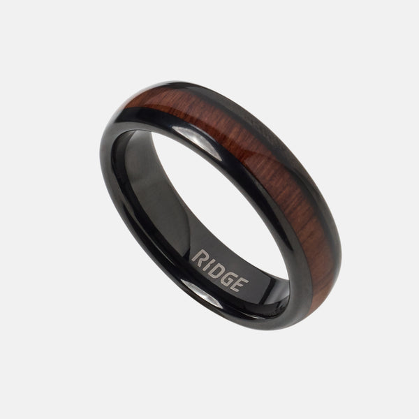 Ridge | Forged In Nature Collection | Mopane Wood Rounded Ring - Ridge CA
