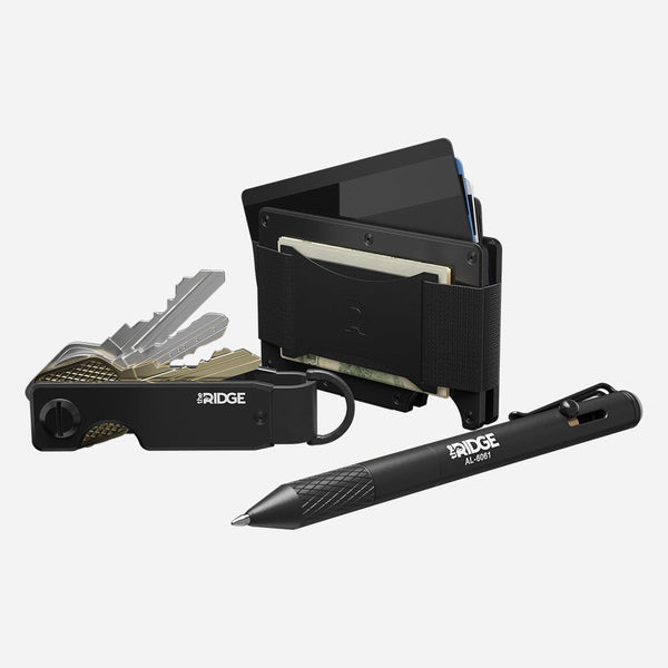 The Ridge Wallet + Keycase + Pen Kit - Royal Black - Ridge CA